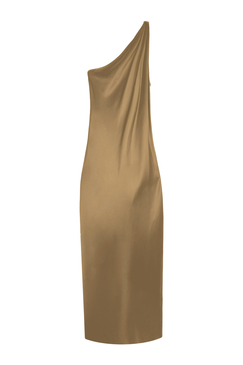 BM Single Shoulder Cone Dress - Wheat – KES