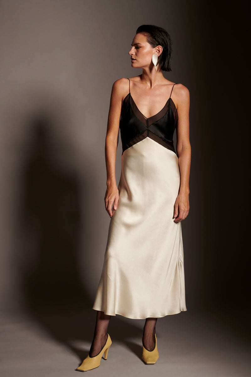Cube Slip Dress - Black/Limestone – KES