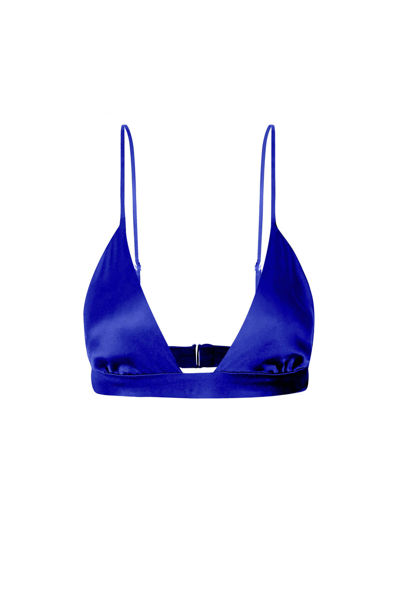 Silk Triangle Bra - Azure – KES